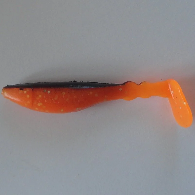 C3 7,5cm Orange/Svart Guldglitter Paddeltail - Akara | Jigg.se | Jigg.se