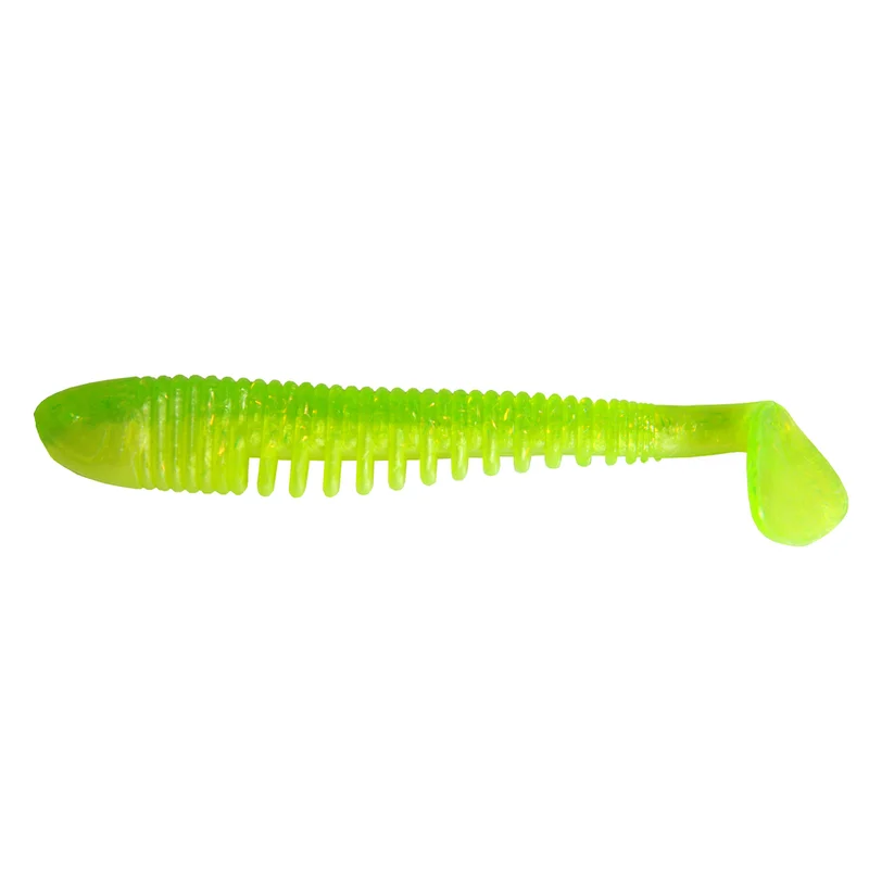 Skeleton Shad 10cm Chartreuse Guldglitter - KP Baits | Jigg.se | Jigg.se