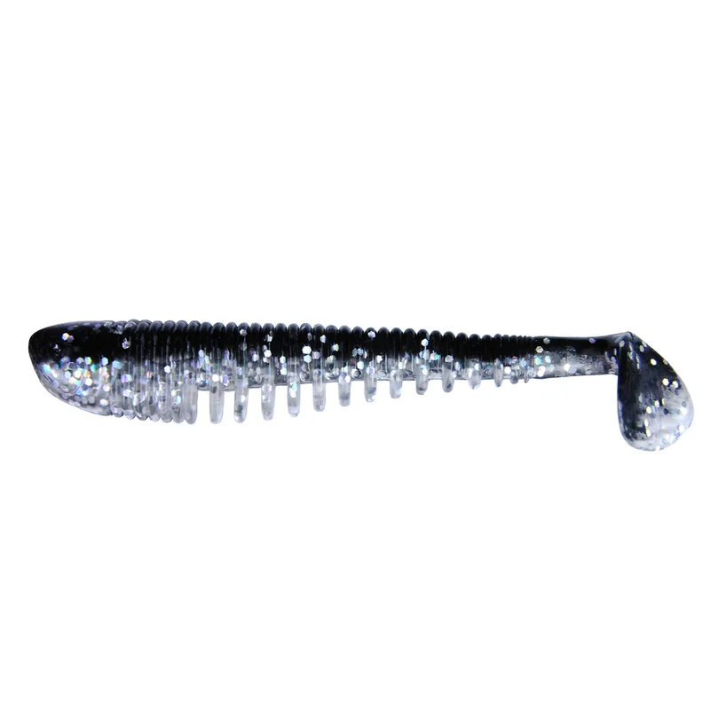 Skeleton Shad 7,5cm 128 Black Silver Glitter - KP Baits | Jigg.se | Jigg.se