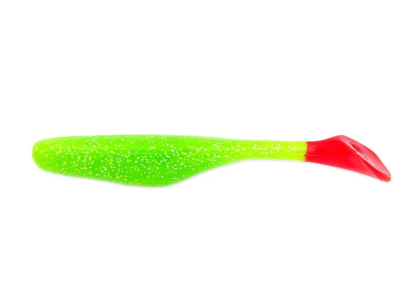 Walleye Turbo Shad 9cm Chartreuse/Röd Silverglitter - Bass Assassin ...